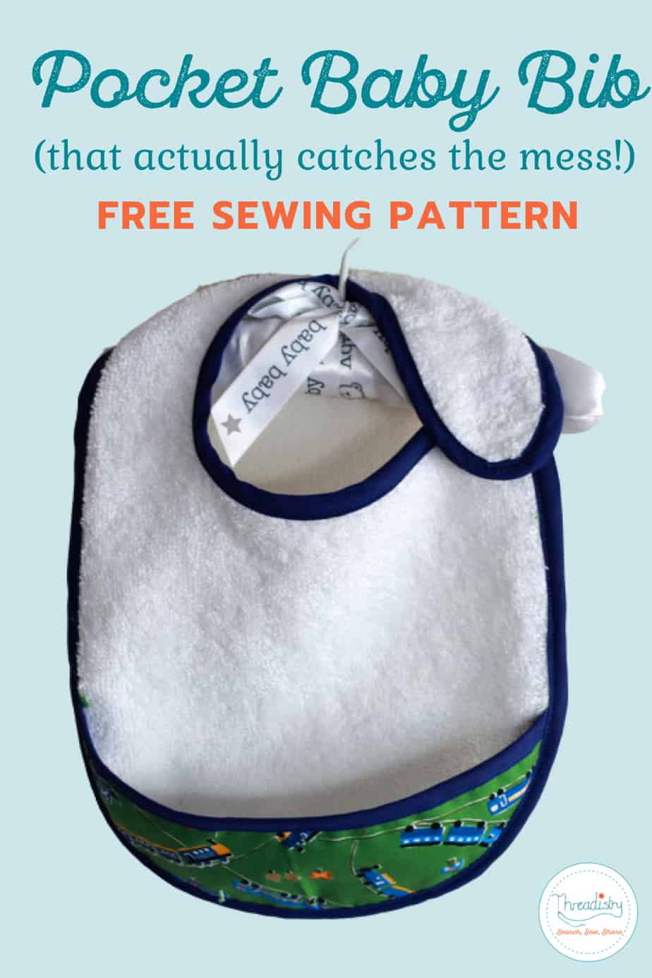 Free pocket baby bib sewing pattern (that actually catches the mess!)