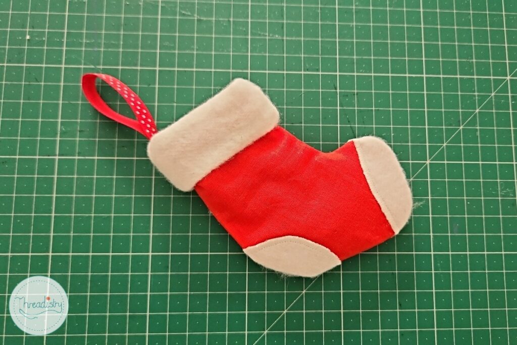 Mini Christmas stocking gift card holder sewing tutorial