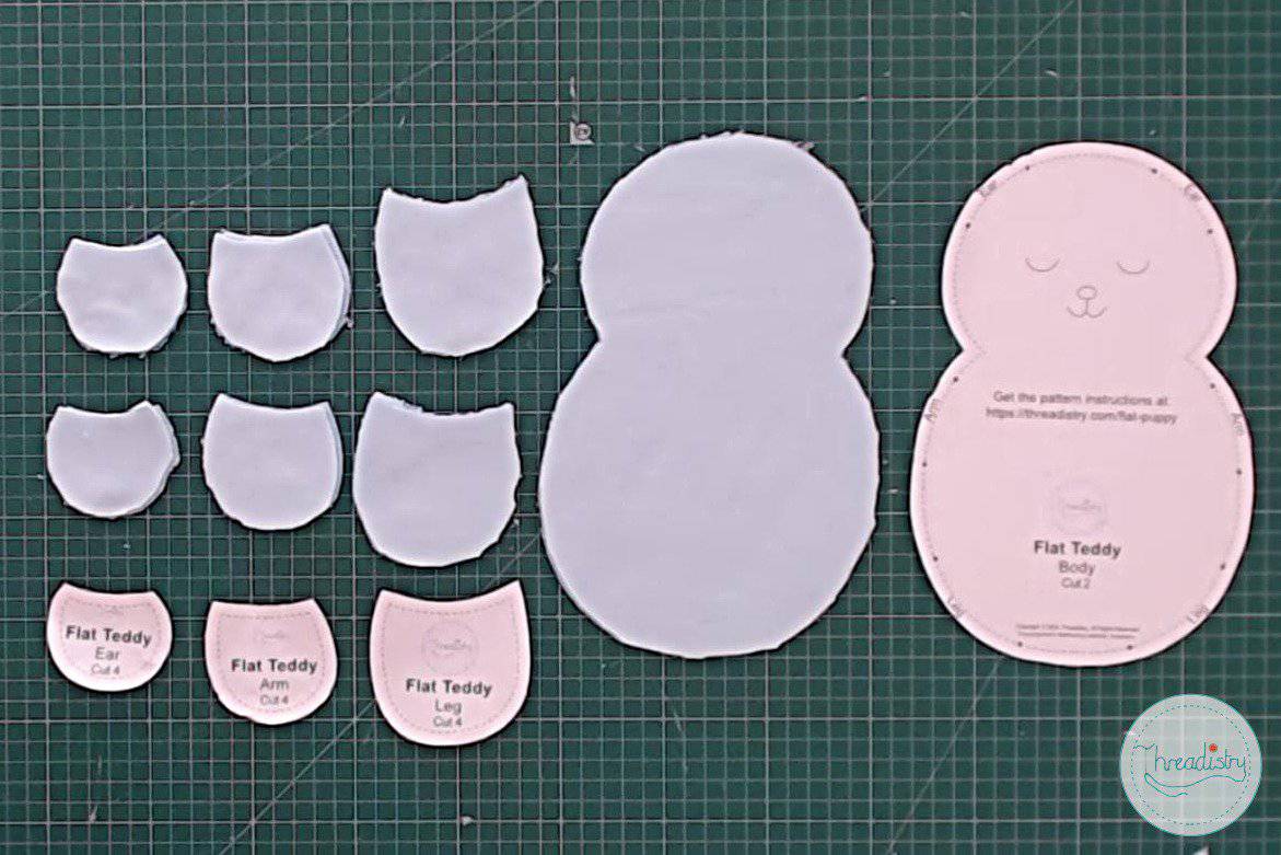 Flat Teddy Bear sewing tutorial (with free templates!)