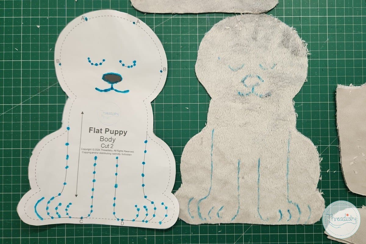 Flat Puppy plush sewing tutorial (with free pattern templates!)