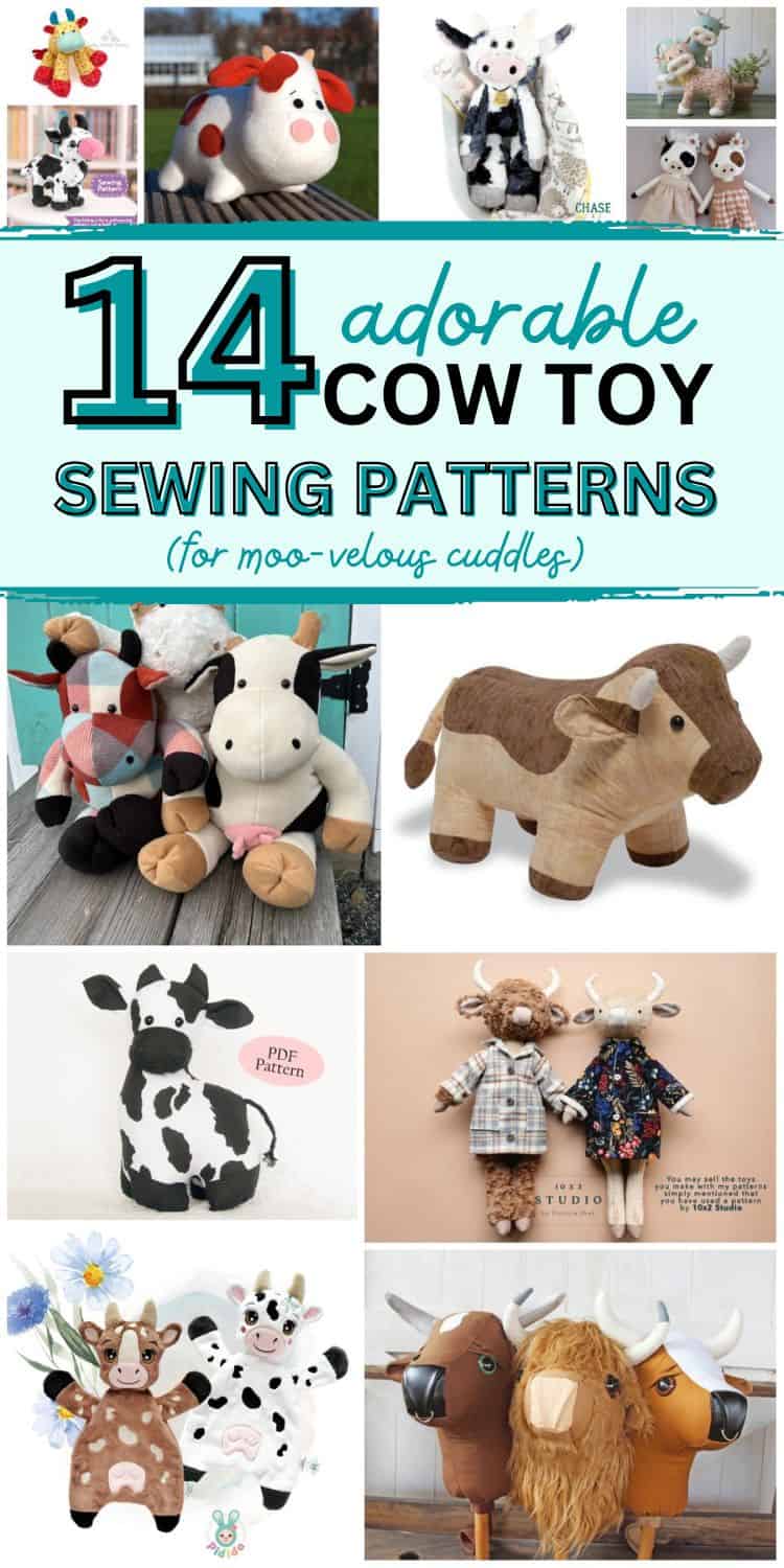 Cute Cow Plush Sewing Patterns for the Farmyard Fan